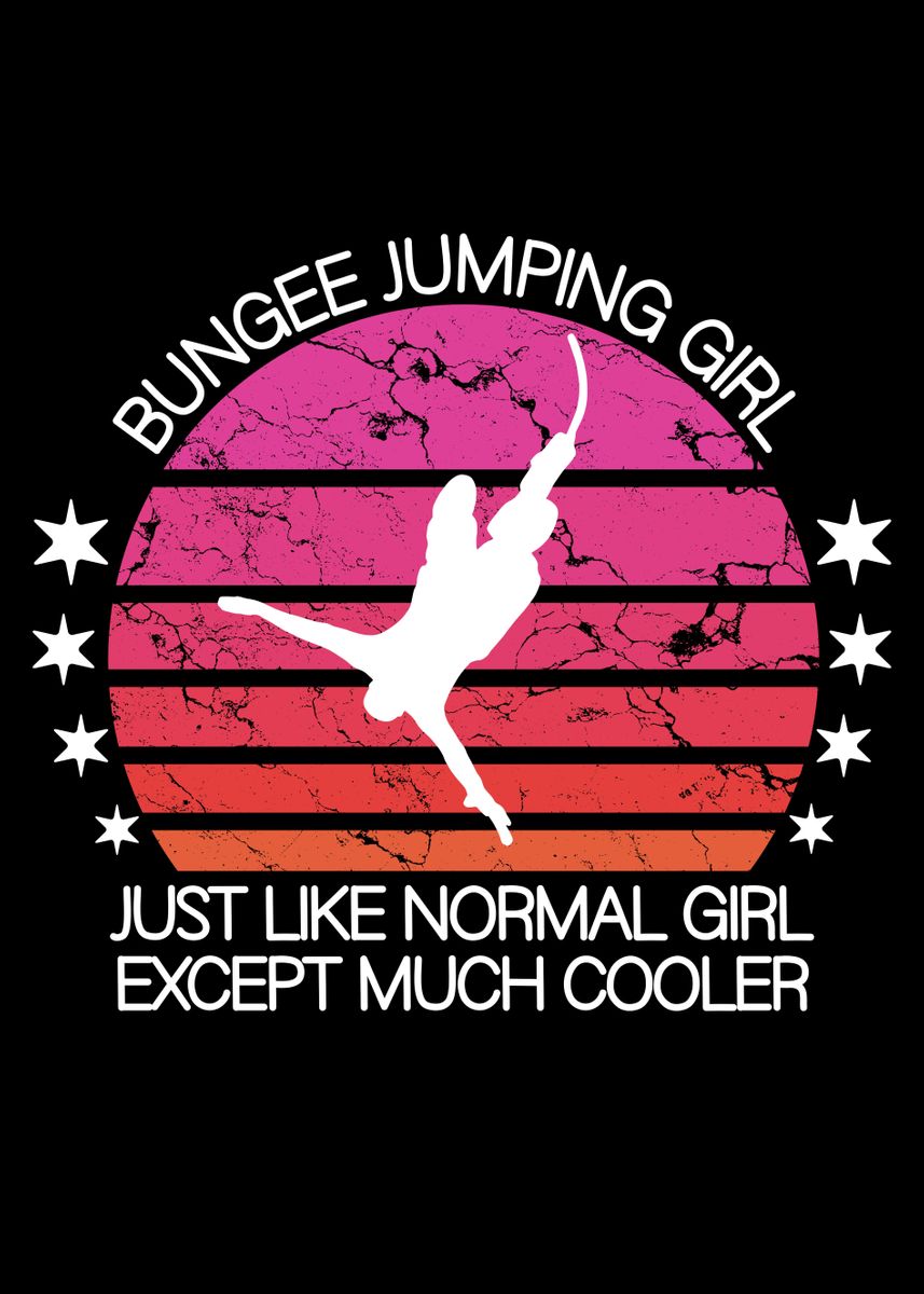 'bungee jumping girl' Poster, picture, metal print, paint by Andreas ...