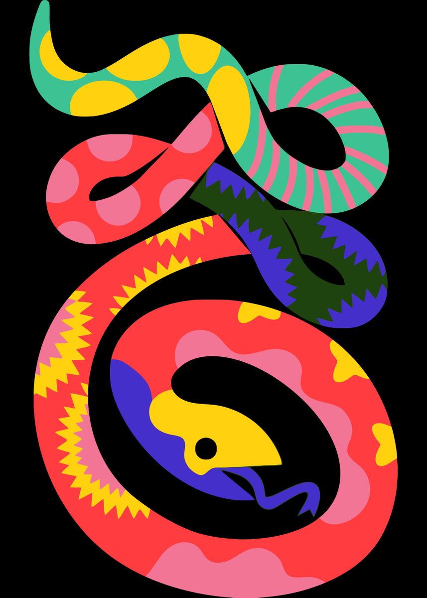 'Geometric snake ' Poster by Sobalvarro | Displate