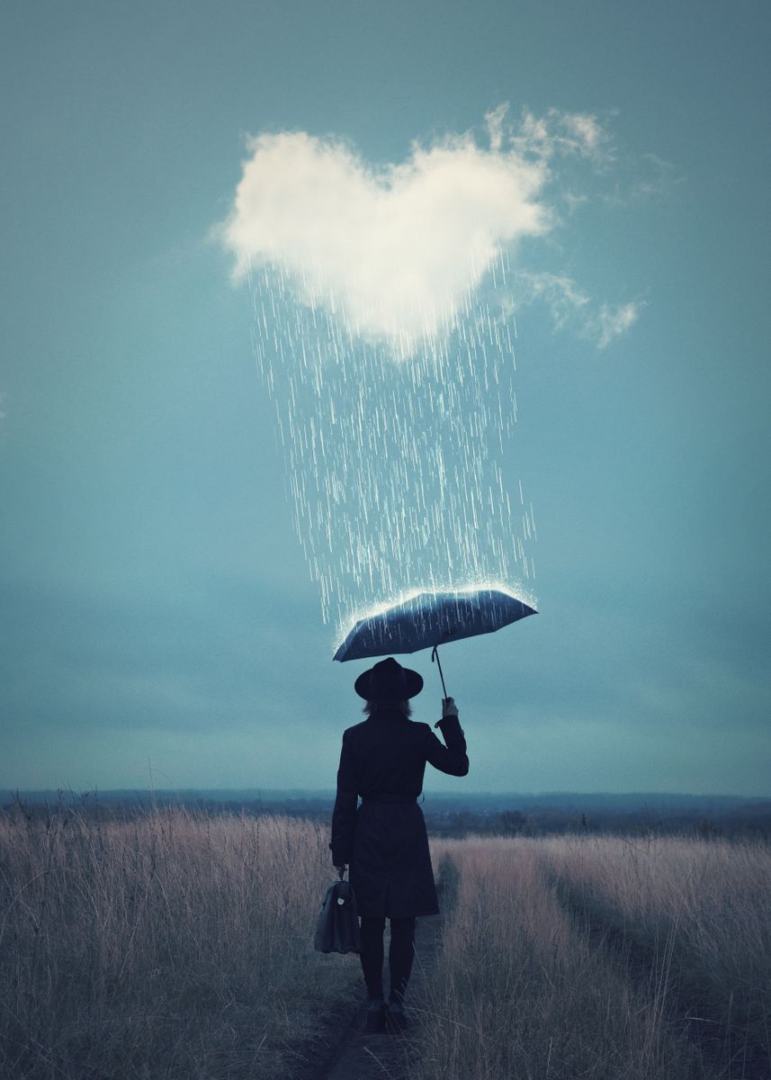 'Rain' Poster, picture, metal print, paint by Patryk Andrzejewski | Displate