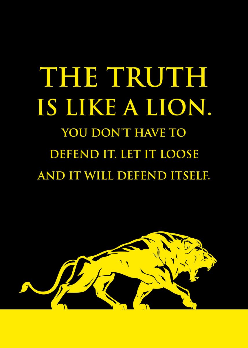 'Augustine Truth Lion' Poster, picture, metal print, paint by ...