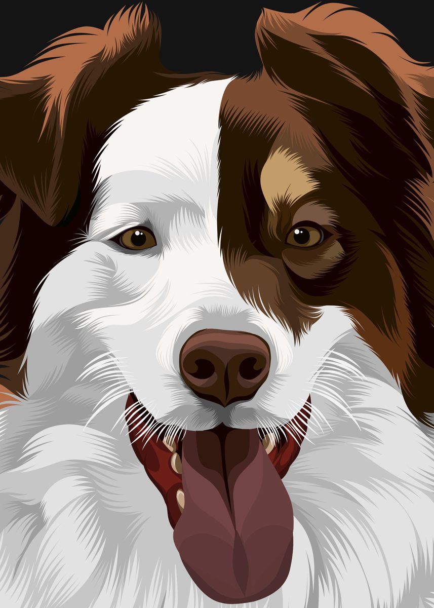 'Dog face' Poster, picture, metal print, paint by Muh Aslan | Displate