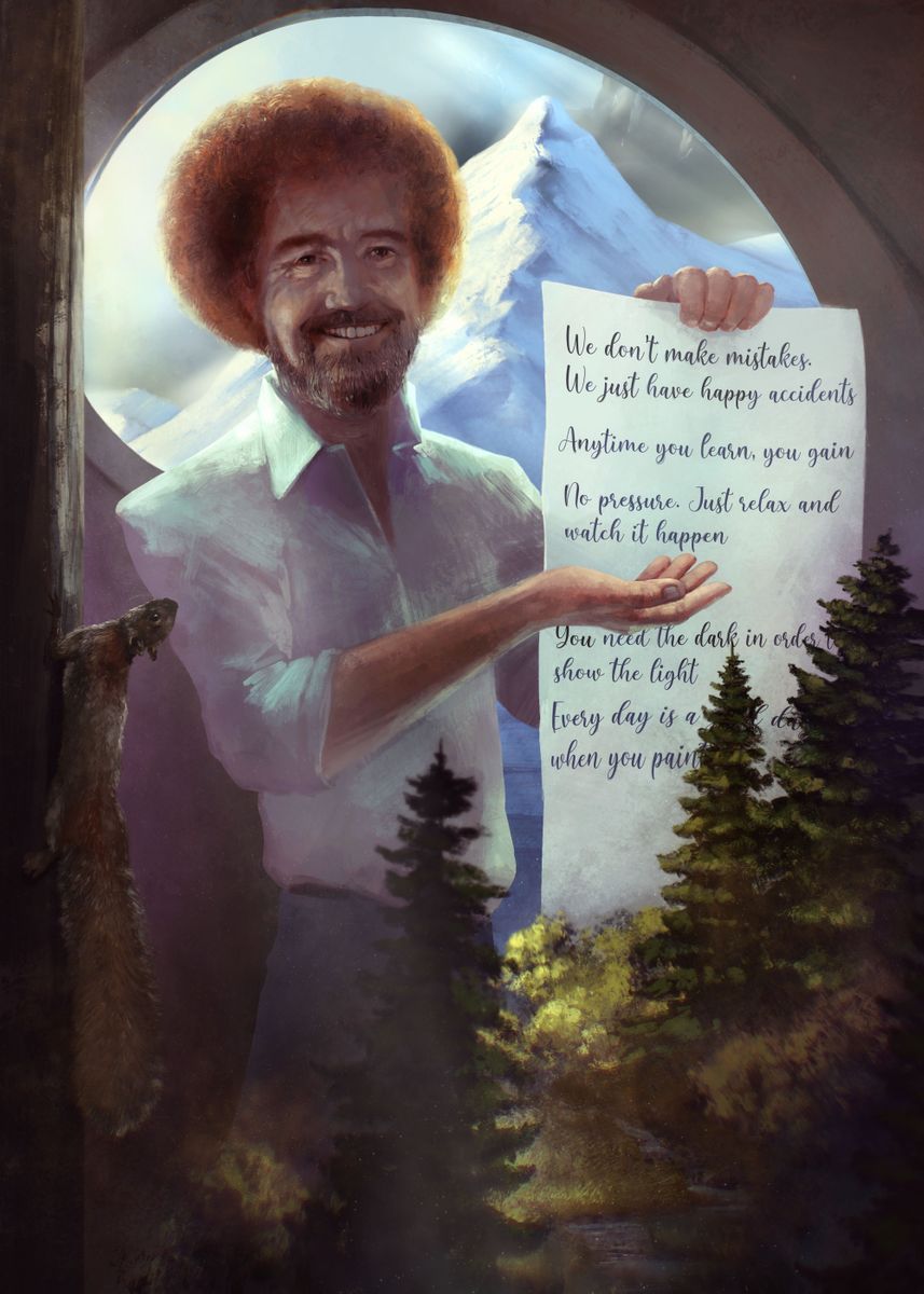 'Bob Ross Commandments' Poster by Ed Labetski | Displate