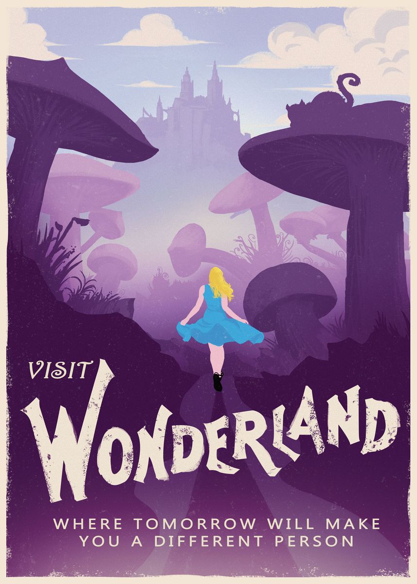 'Wonderland travel poster' Poster, picture, metal print, paint by ...