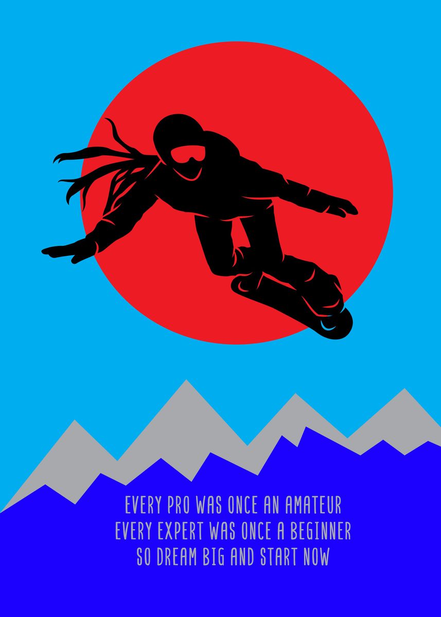 'Snowboard Cool Wall Decor' Poster, picture, metal print, paint by ...
