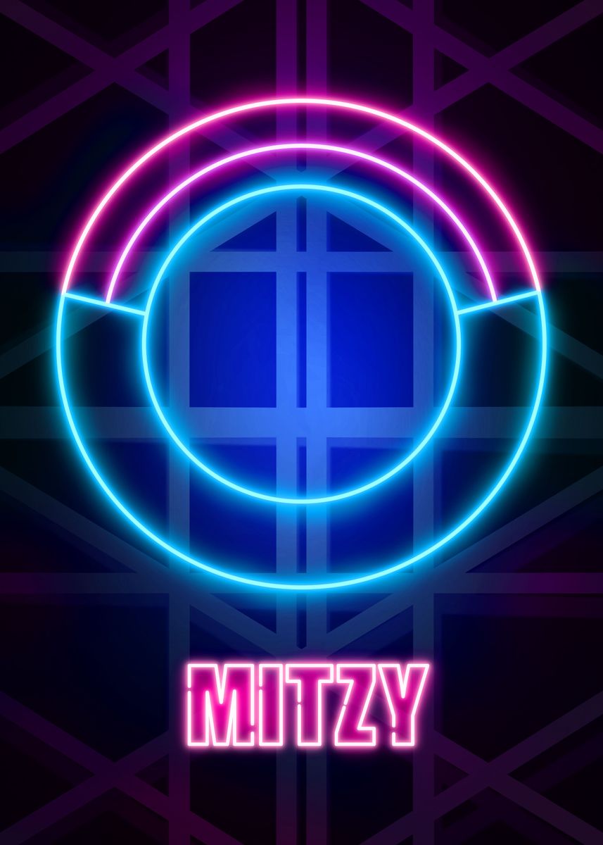 'Mitzy Lightstick Neon art' Poster, picture, metal print, paint by ...