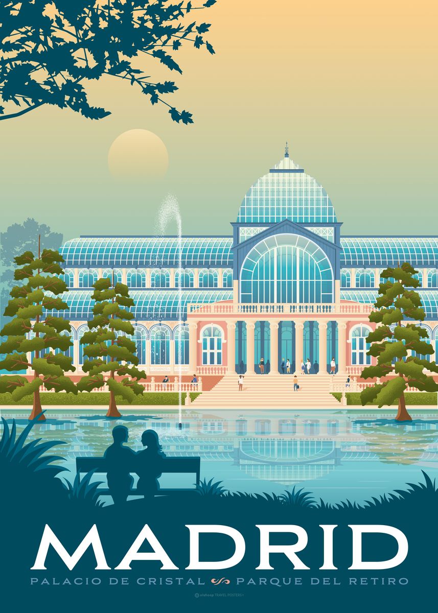 'Madrid Spain Travel Print' Poster, picture, metal print, paint by ...