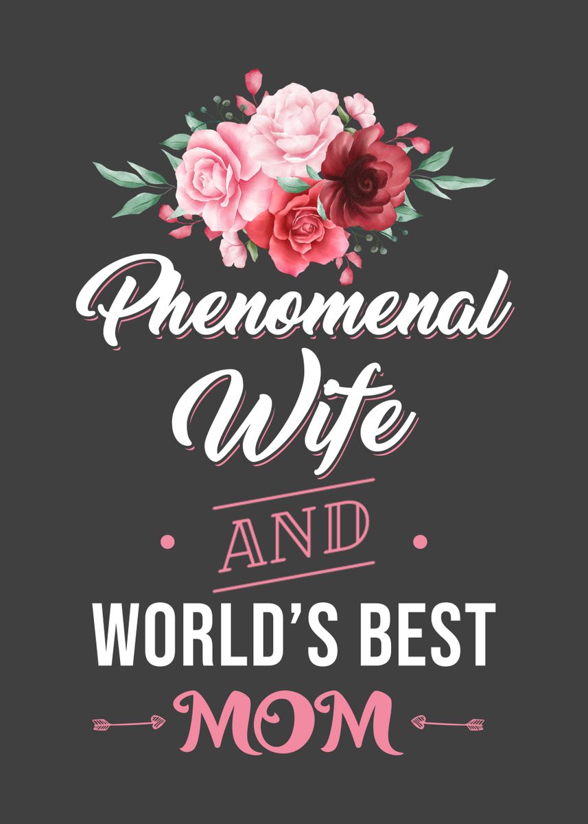 'Wife And Mother Best Mom' Poster, picture, metal print, paint by ...