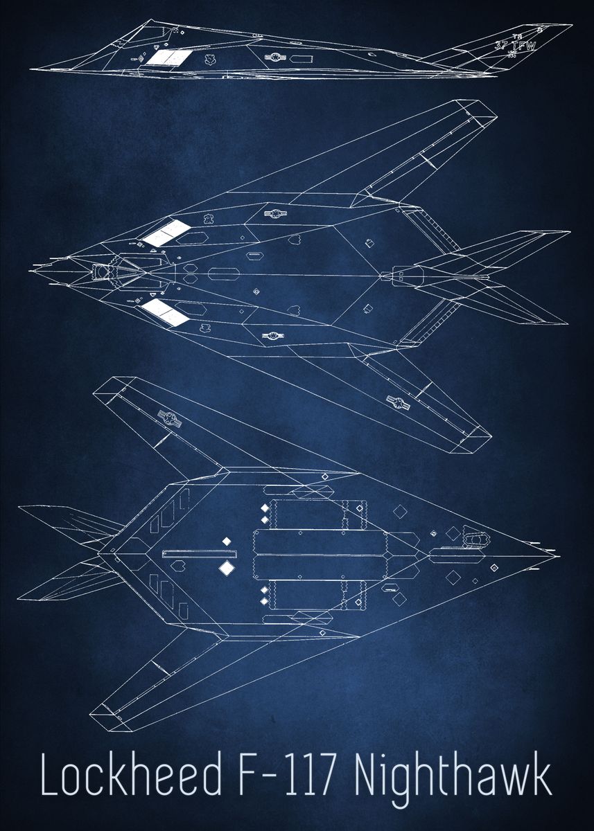 'F 117 Knighthawk' Poster, picture, metal print, paint by The Trackless ...