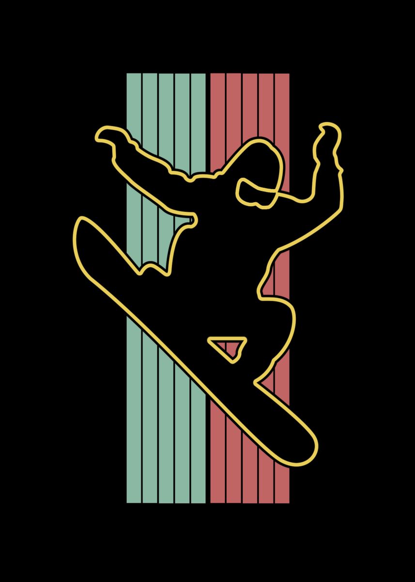 'Vintage Retro Snowboarding' Poster by Shiva121 | Displate