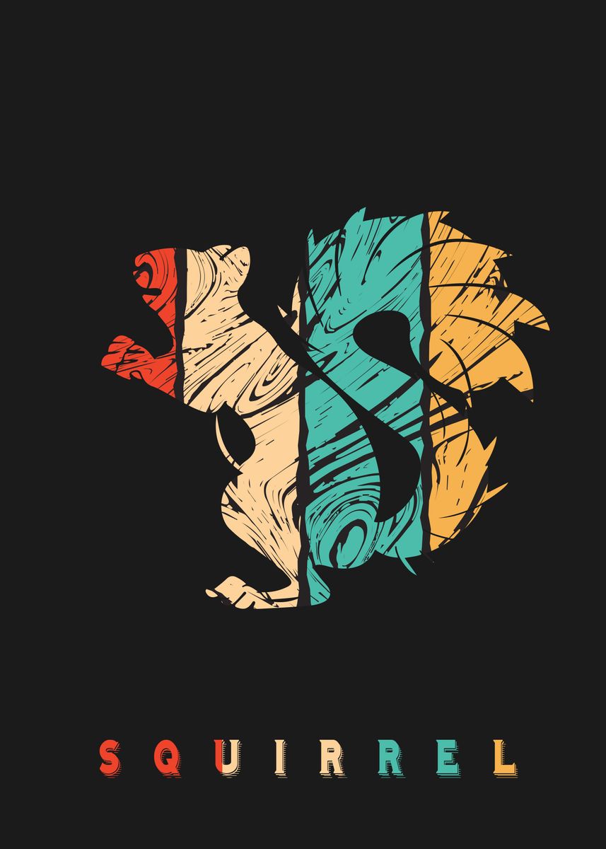 'Squirrel ' Poster, picture, metal print, paint by Roman | Displate