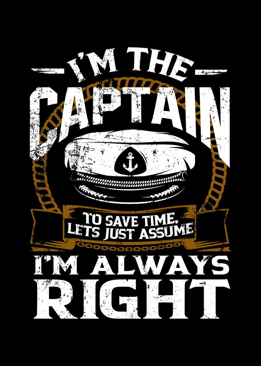 'Boat Captain Motorboat' Poster, picture, metal print, paint by ...