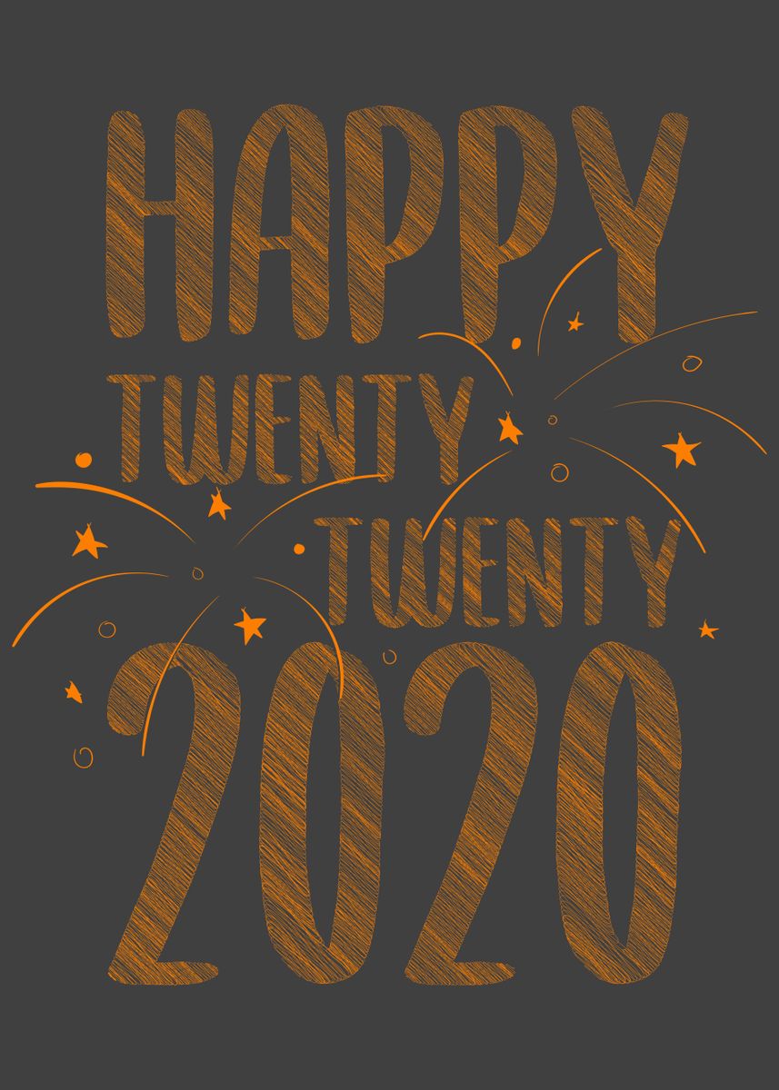 'Happy new year 2020' Poster, picture, metal print, paint by BeMi ...