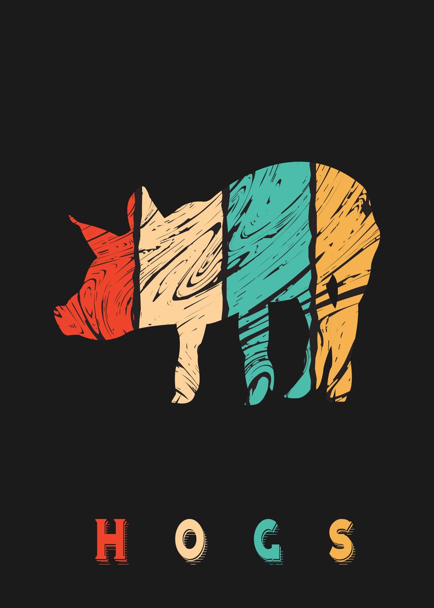 'Hogs ' Poster, picture, metal print, paint by Charmaine | Displate