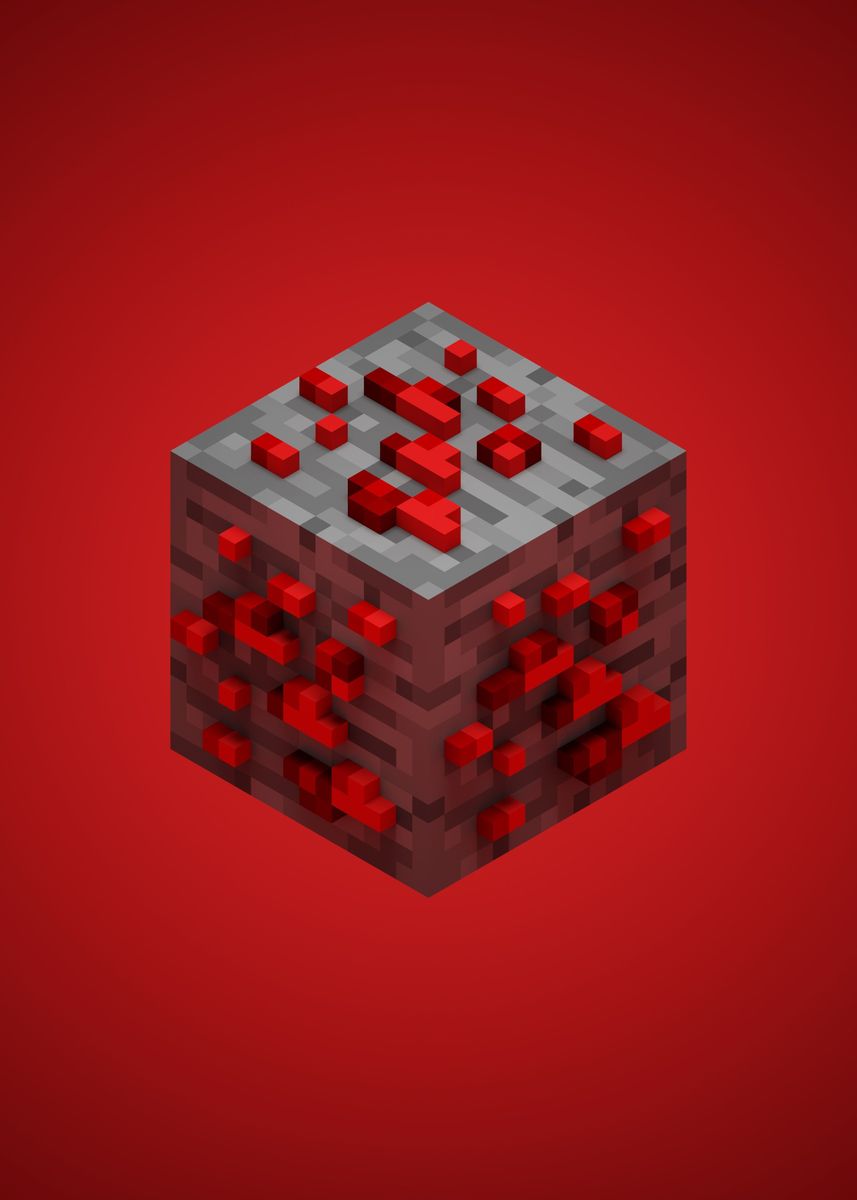 'Cube Ore Red VoxelArt' Poster, picture, metal print, paint by ...