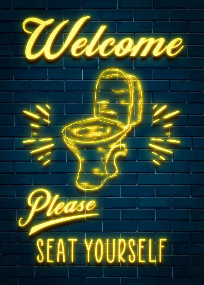'Toilet' Poster, picture, metal print, paint by Kenny Studio | Displate