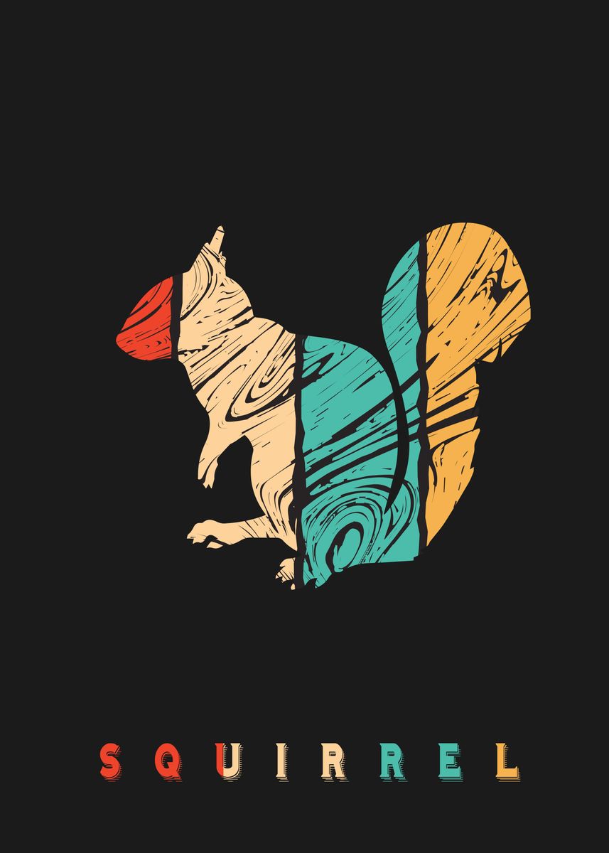 'Squirrel ' Poster, picture, metal print, paint by Roman | Displate