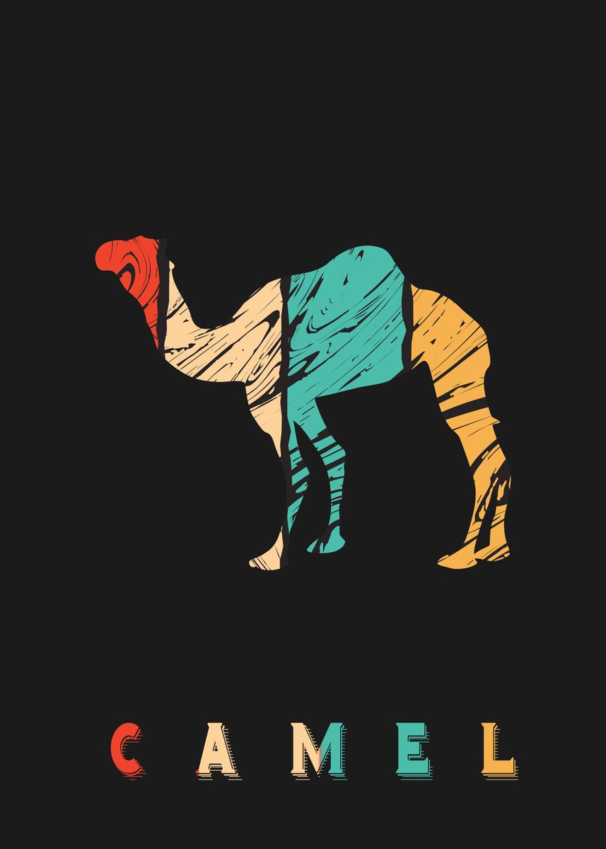 'Camel ' Poster, picture, metal print, paint by Bella | Displate