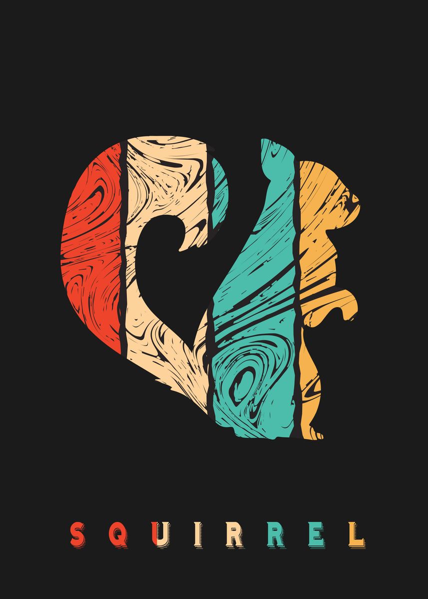 'Squirrel ' Poster, picture, metal print, paint by Roman | Displate