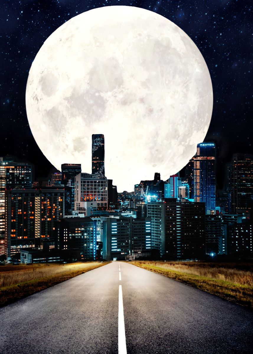 'City Of The Moon' Poster, picture, metal print, paint by Gompal Hoy ...