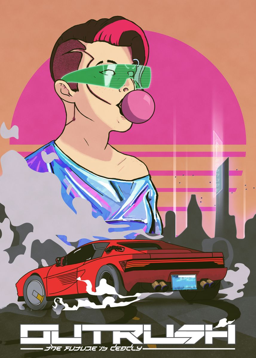 'Outrush' Poster, picture, metal print, paint by Moshrae | Displate