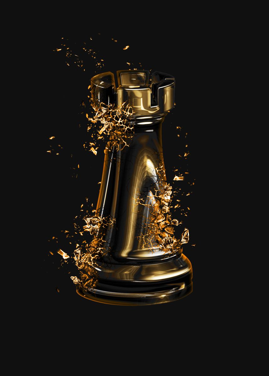 '3D broken rook' Poster by Gab Fernando | Displate