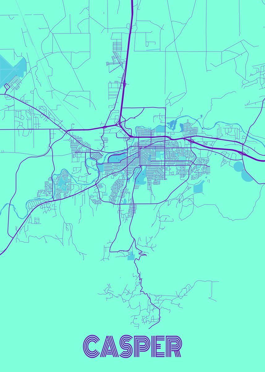 'Casper Galaxy City Map' Poster, picture, metal print, paint by Tien ...