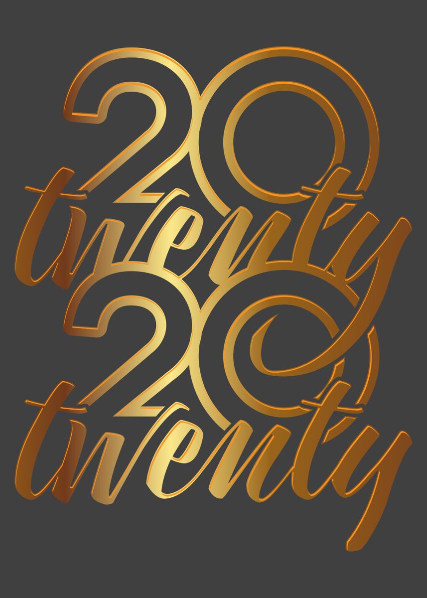 'A golden year 2020' Poster, picture, metal print, paint by BeMi | Displate