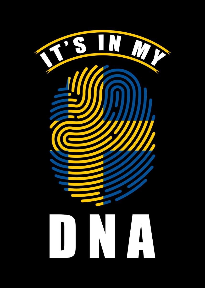 'Sweden DNA Swedish Flag' Poster by schmugo | Displate