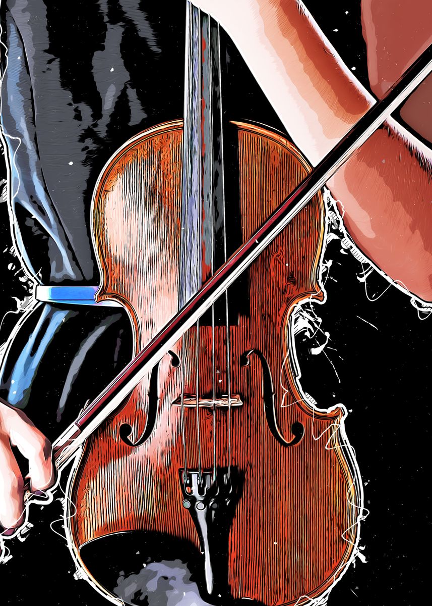 'Violin music art' Poster by JBJart Justyna Jaszke | Displate