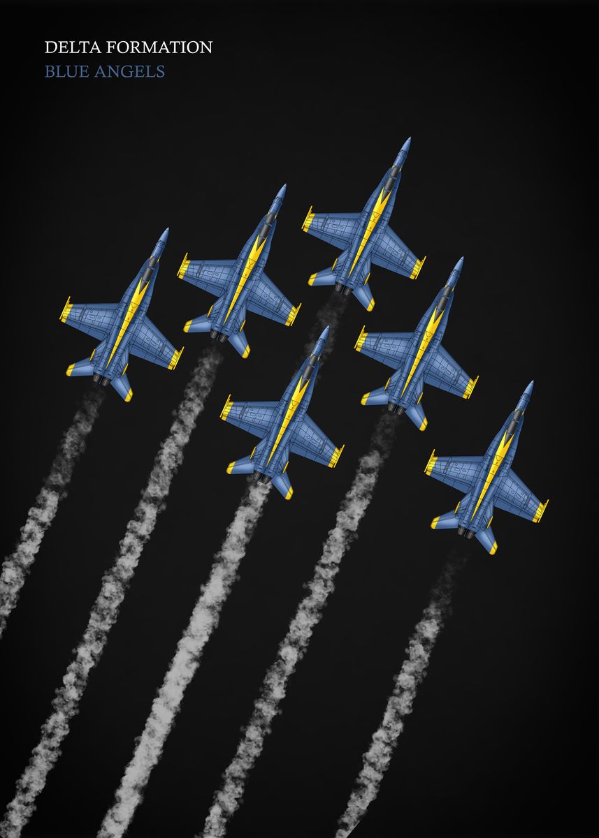 'Blue Angels Formation' Poster, picture, metal print, paint by ...