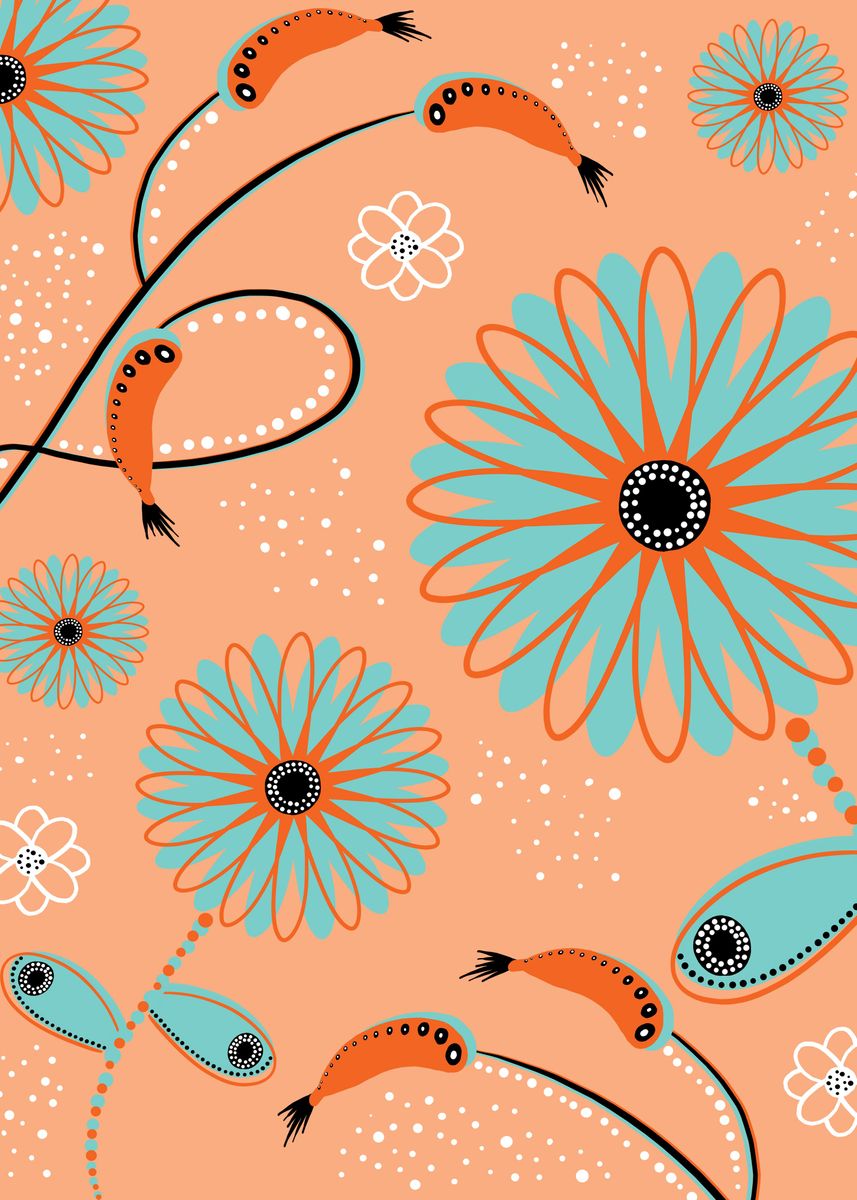 'Boho Wild Flowers' Poster, picture, metal print, paint by Inspired ...