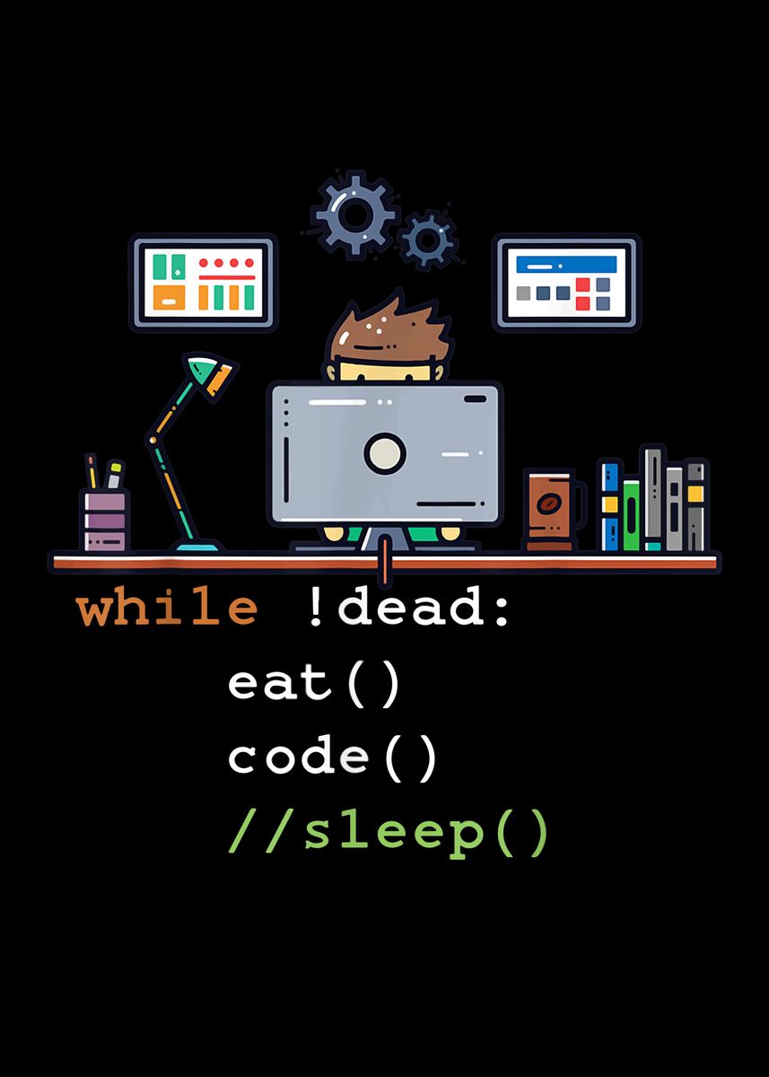 'Programmer Eat Code Sleep' Poster, picture, metal print, paint by ...