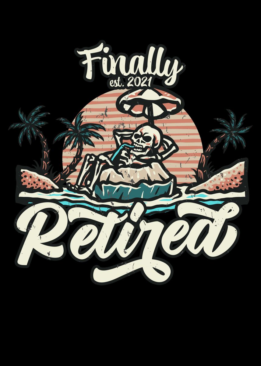 'Retired Retro Skeleton' Poster, picture, metal print, paint by Foxxy ...