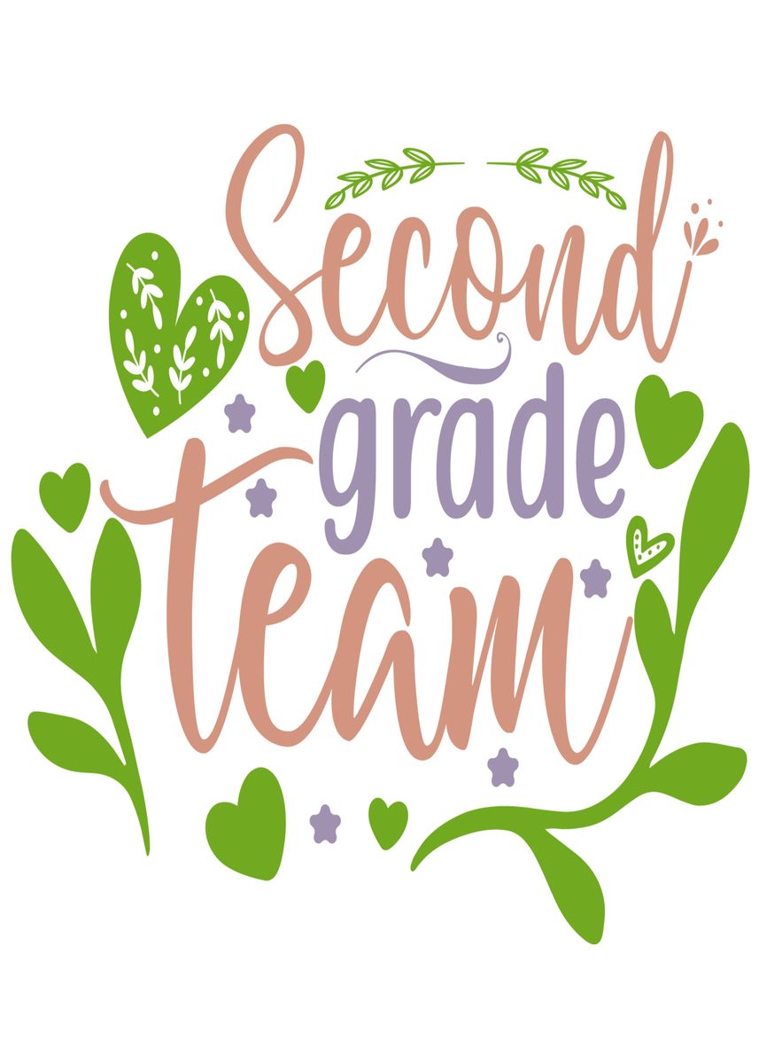 'second grade team' Poster, picture, metal print, paint by yvon | Displate