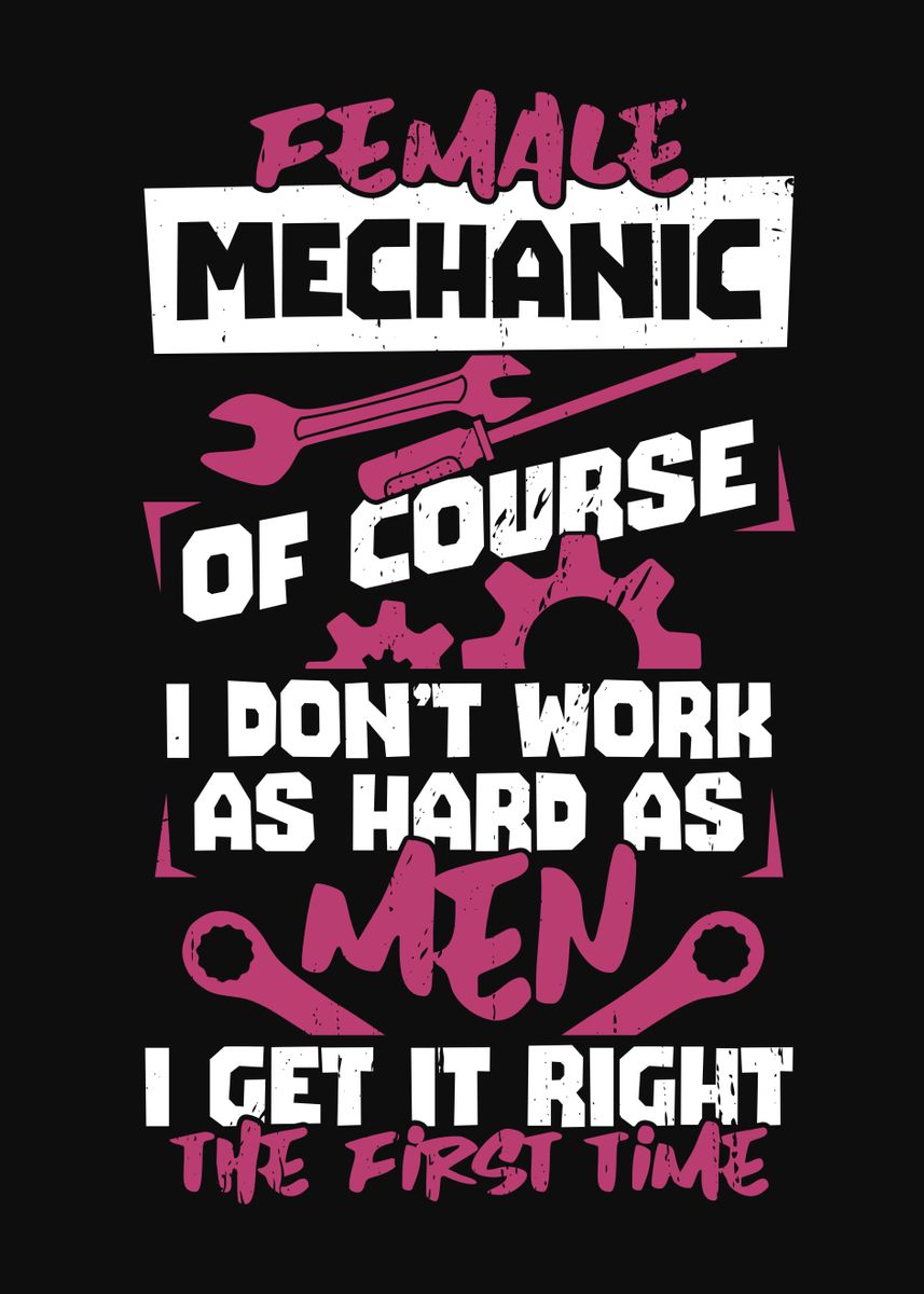 'Female Mechanic Design' Poster by Marcel Doll | Displate