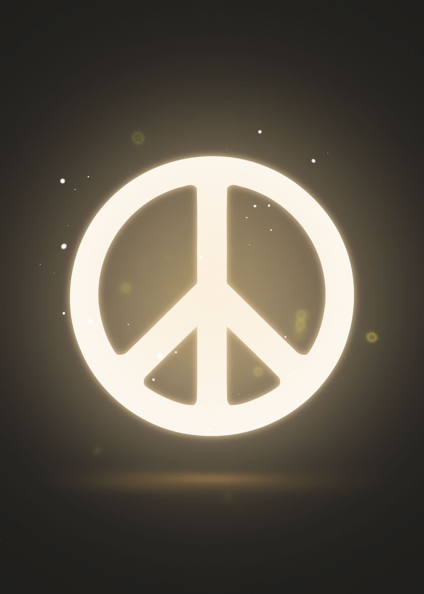 'Glowing Peace Symbol' Poster, picture, metal print, paint by Giorgos ...
