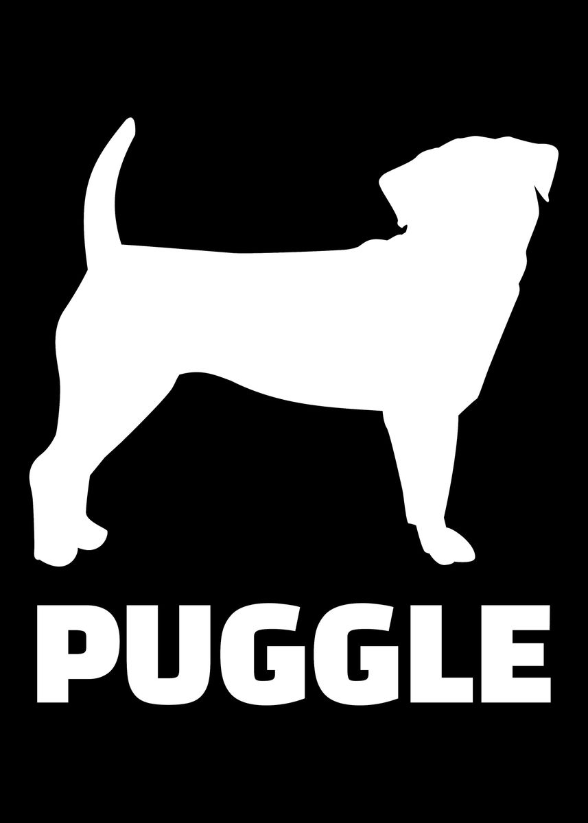 'Puggle' Poster, picture, metal print, paint by Designzz | Displate