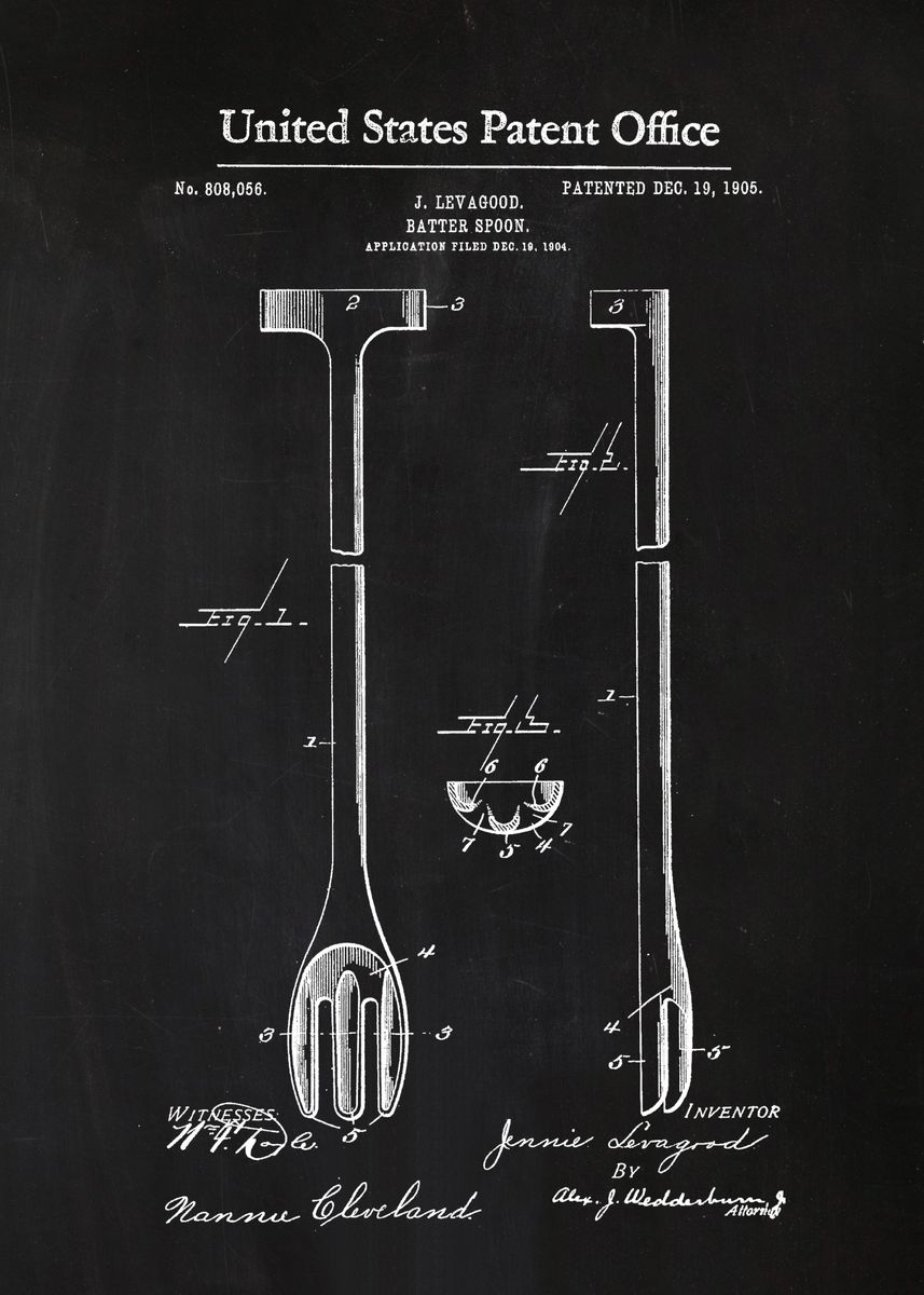 '104 Cooking Batter Spoon ' Poster, picture, metal print, paint by ...