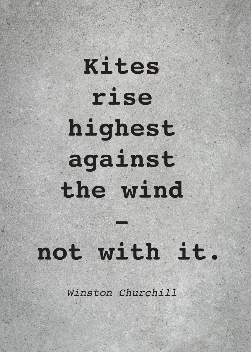 'W Churchill Quote L043' Poster, picture, metal print, paint by Go ...