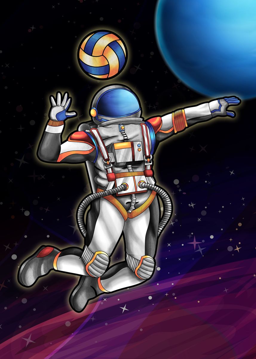 'SPACE SPORT VOLLEYBALL' Poster, picture, metal print, paint by NOAHRIA ...