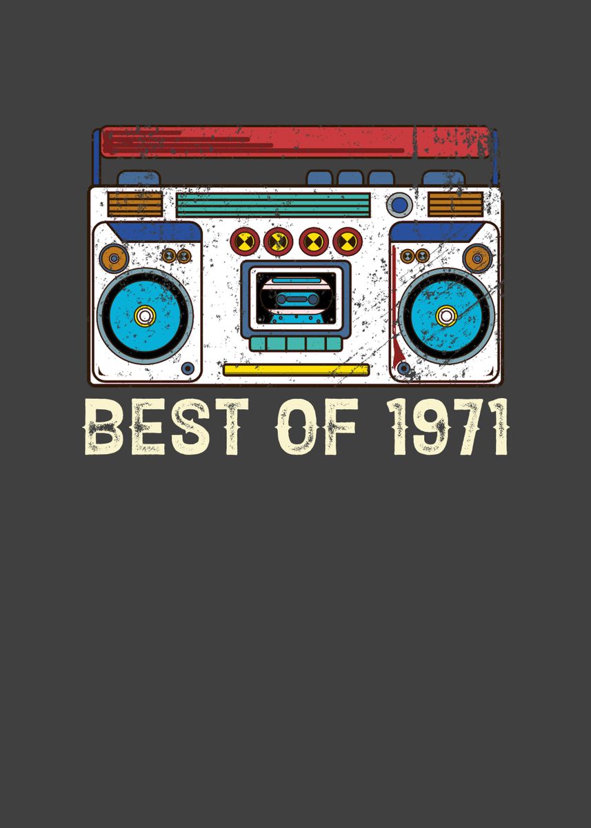 'Best of 1971 Vintage Retro' Poster, picture, metal print, paint by ...
