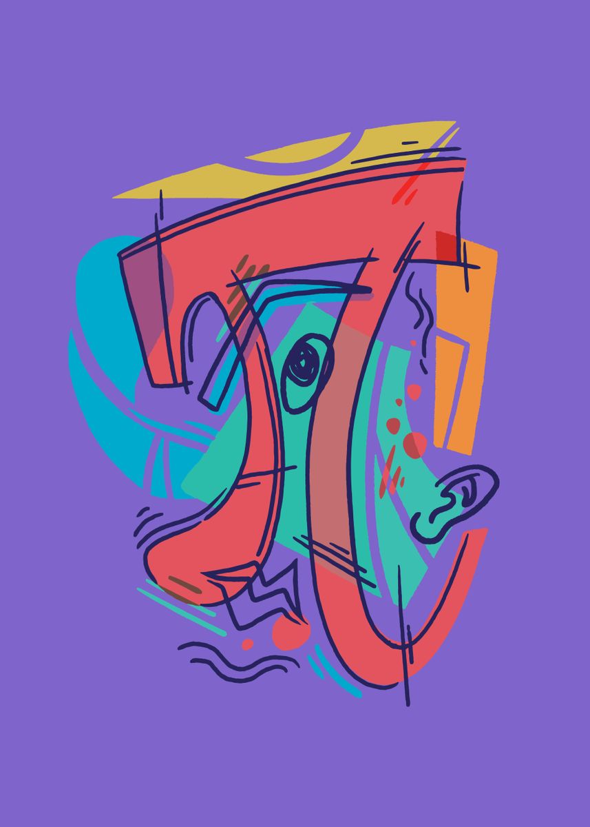 'CUBIST PI SYMBOL' Poster, picture, metal print, paint by StonerPlates ...