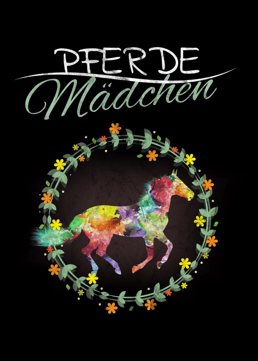 'Pferde Maedchen' Poster by dvdesign | Displate