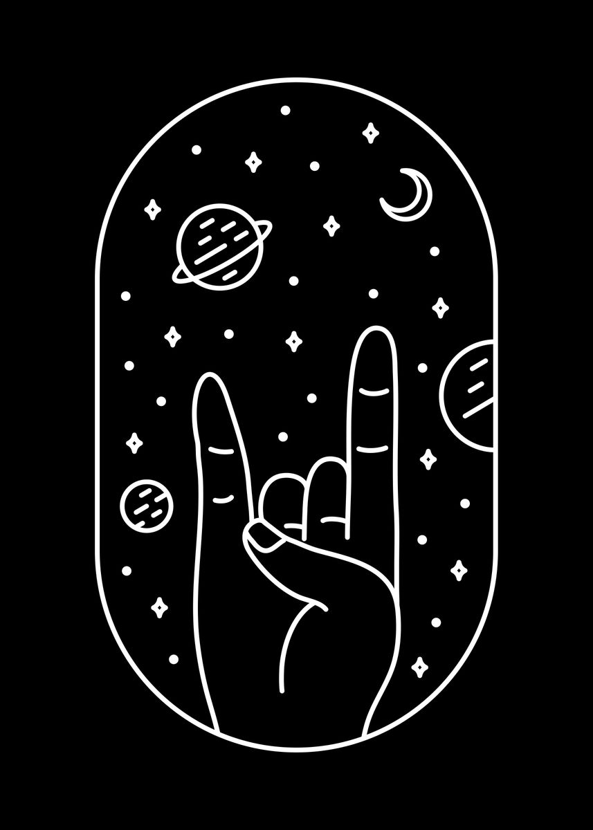 'Hand in Space 1' Poster, picture, metal print, paint by VEKTORKITA ...