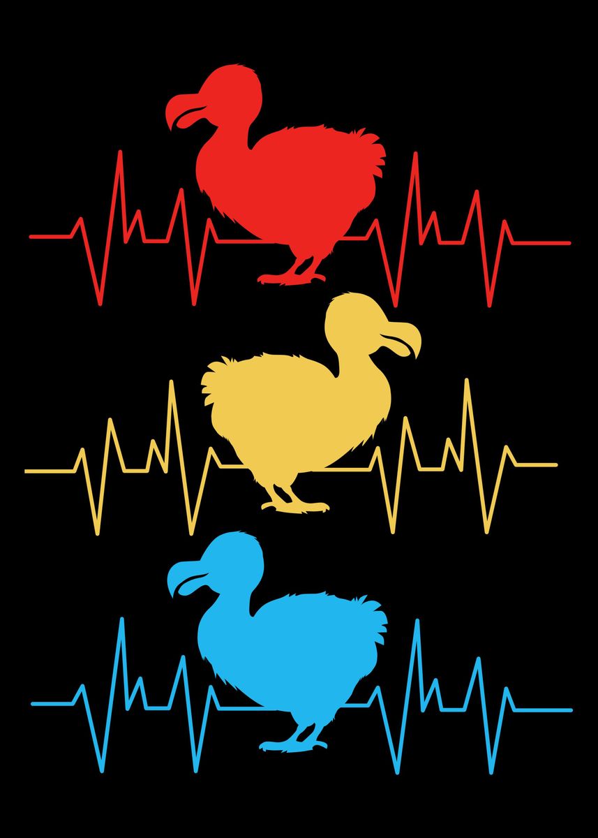 'Dodo Bird Heartbeat' Poster, picture, metal print, paint by FunnyGifts ...