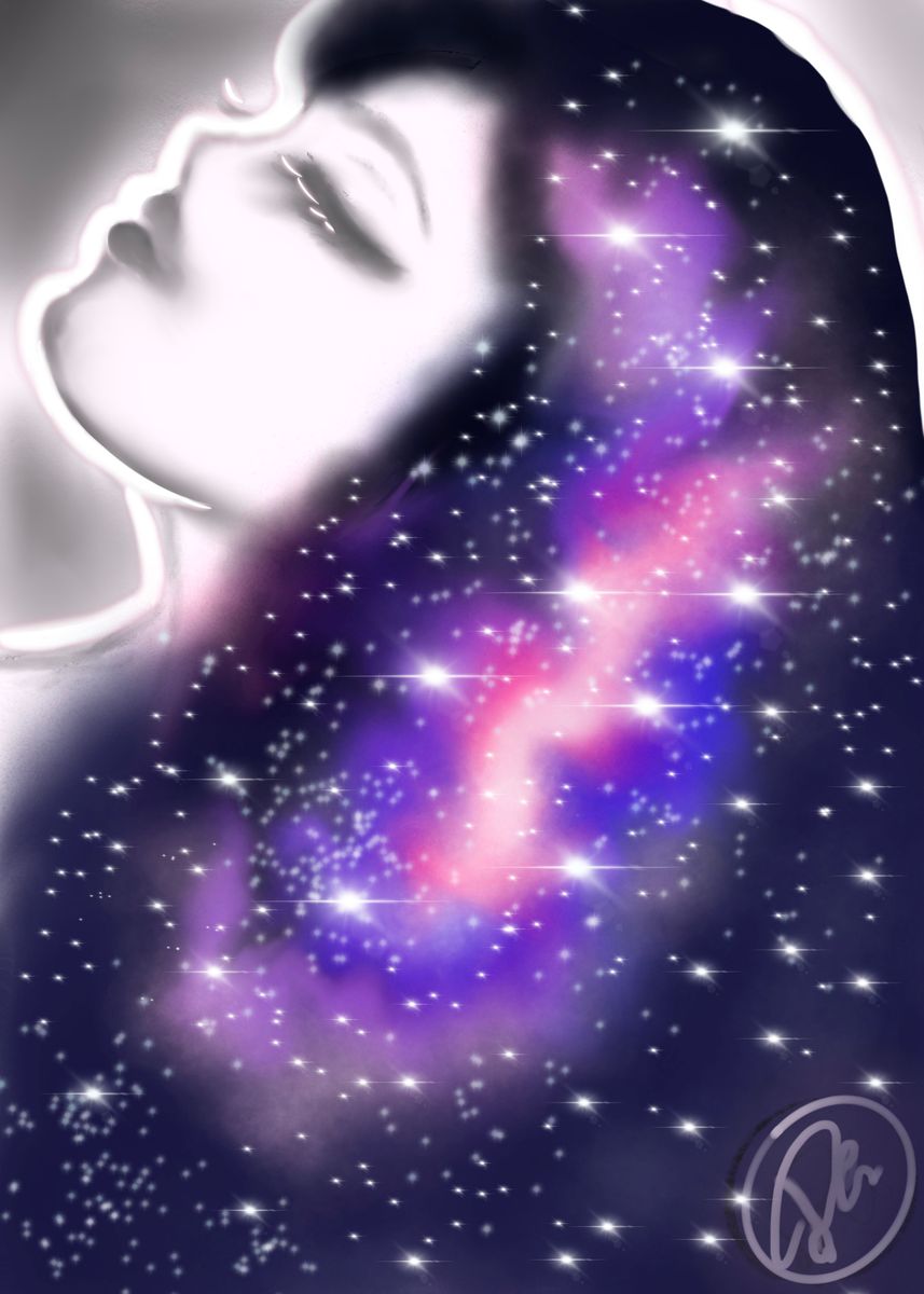 'Galaxy lady' Poster by Despina | Displate