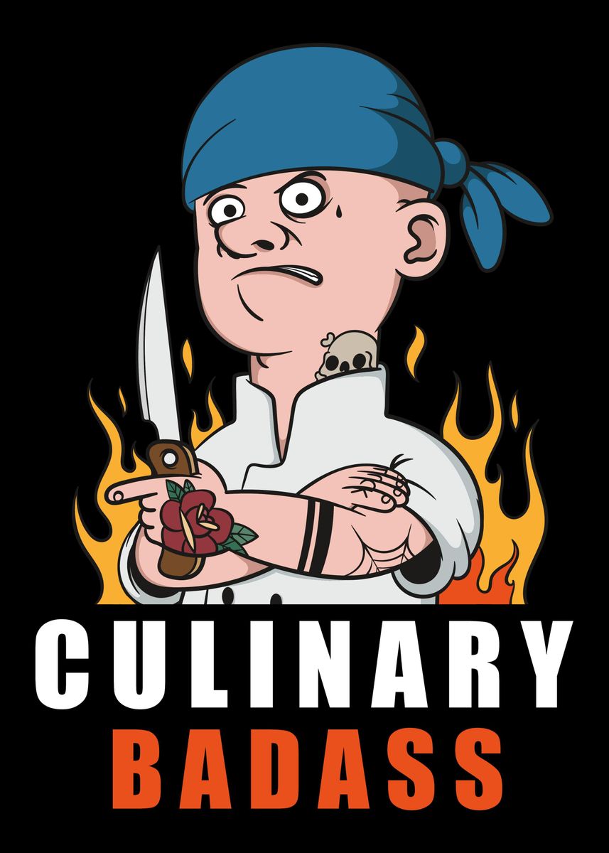 'Culinary Badass Chef' Poster by Michael | Displate