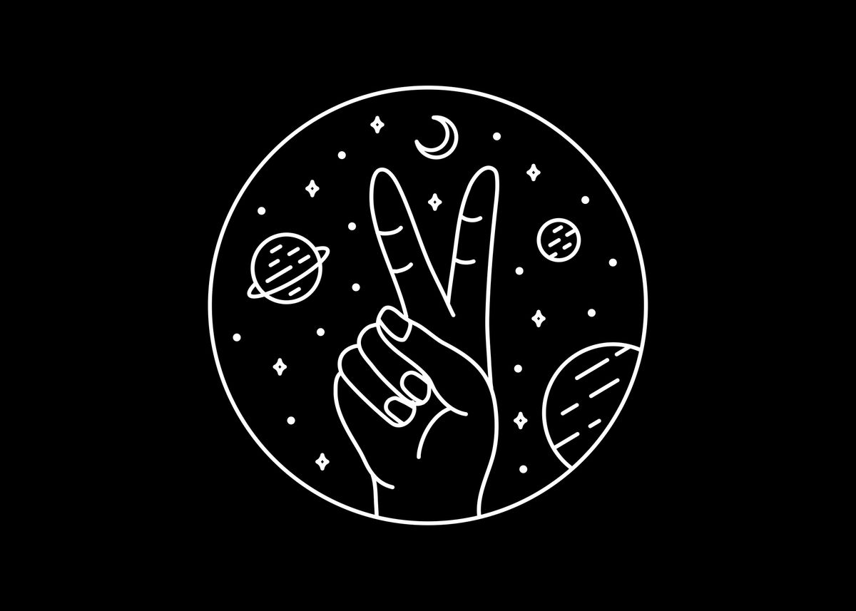 'Hand in Space 2' Poster by VEKTORKITA | Displate