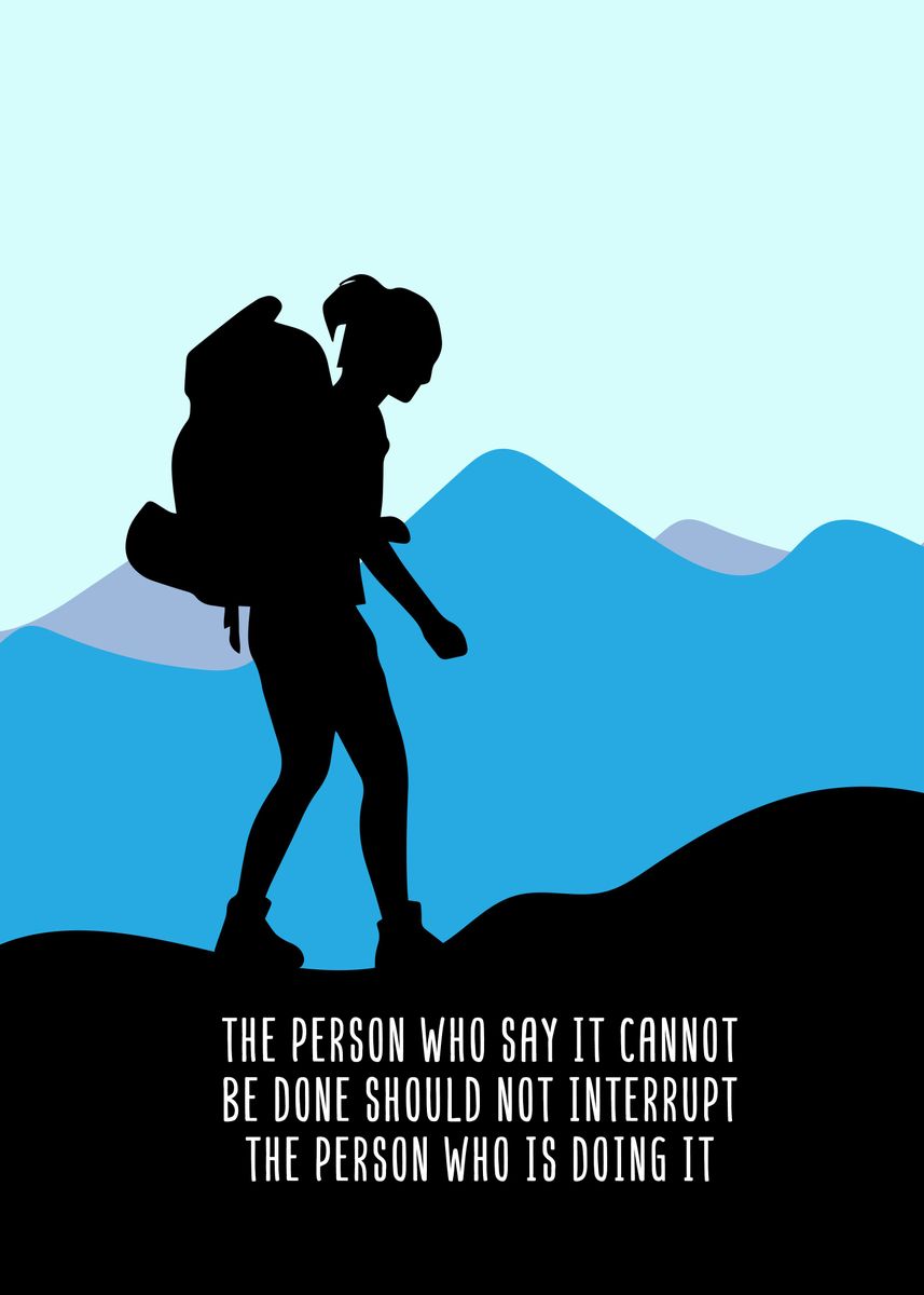 'Mountain Hiker Wall Decor' Poster by Decoratier Qwerdenker | Displate