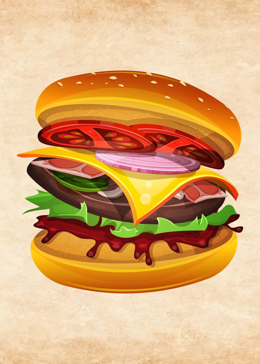 'Fastfood' Poster, picture, metal print, paint by Adaline Wilkinson ...